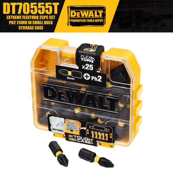DEWALT DT70555T Набор Extreme FLEXTORQ 25шт PH2 25мм в маленьком кейсе ...