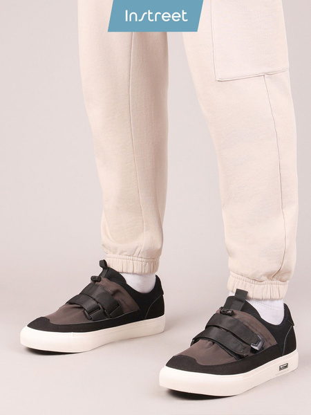 Кеды Мужской Instreet Текстиль, Нубук искусственный, размер 40 6 На любой сезон Липучки Без ...