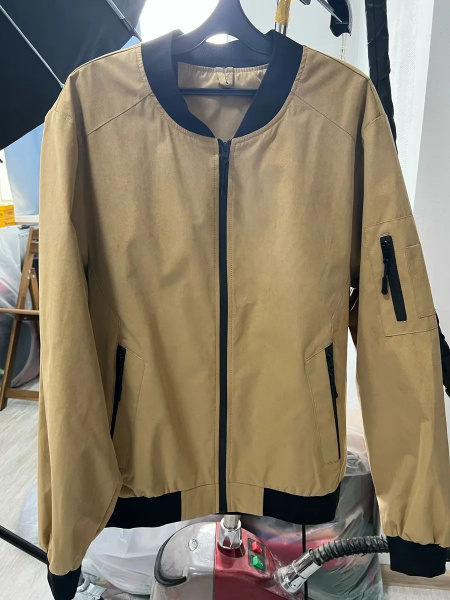 Бомбер Мужской KINGSO MENS Молния, Карманы песочно-желтый Полиэстер, размер 58 Длинный Демисезон ...