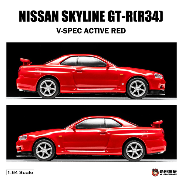 MINIGT #796 1:64 NISSAN SKYLINE GT-R(R34) V-SPEC ACTIVE RED Легковая ...