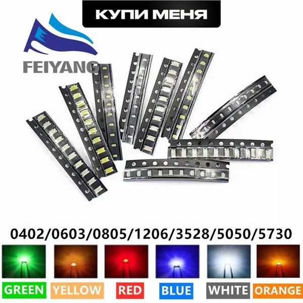 SAMIORE ROBOT LED Диоды SMD 0603, 3 В, синий, 20 мА купить на OZON по ...