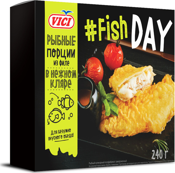 Рыбные порции из филе в нежном кляре VICI Fish Day, замороженные, 240 г купить на OZON по низкой ...