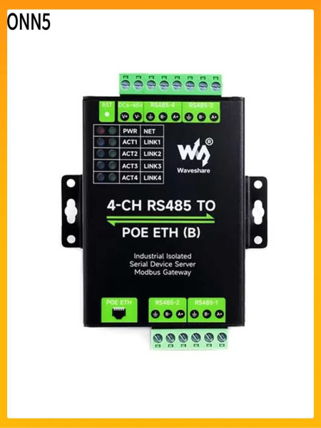 4ch RS485 Для Poe Eth RJ45 Конвертер Поддержка Modbus/MQTT/JSON Industrial Din-Rail Design ...