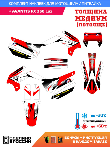 Наклейки на мотоцикл AVANTIS FX 250 Lux прочность медиум купить на OZON ...