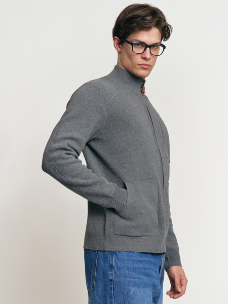 Кардиган Мужской Zolla серый Хлопок, Вискоза, размер 50 Длинный Китай купить c доставкой на OZON ...