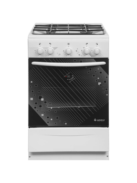 Gefest ПГ 5100 0017 50 см Газовая плита, 4 конфорки, белая купить c доставкой на OZON по низкой ...