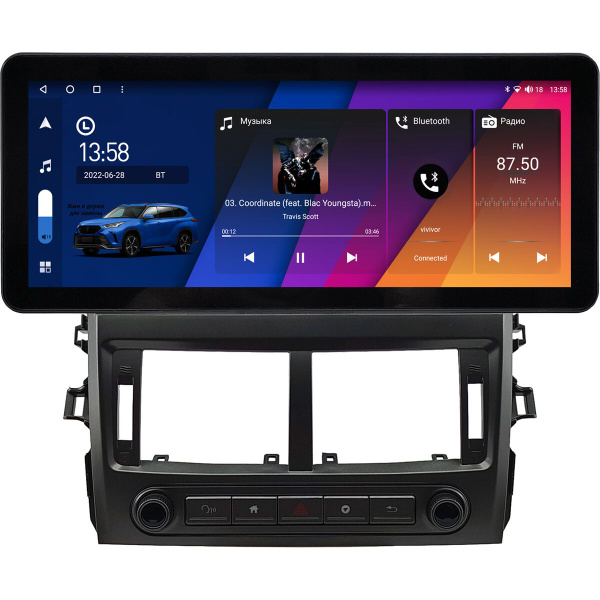 Штатная магнитола Toyota Corolla (E150) 2006-2013 12.3 дюйма Canbox M ...