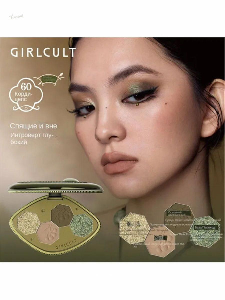 Girlcult четырехцветные палитра теней для век Matte Chameleon Smoky ...