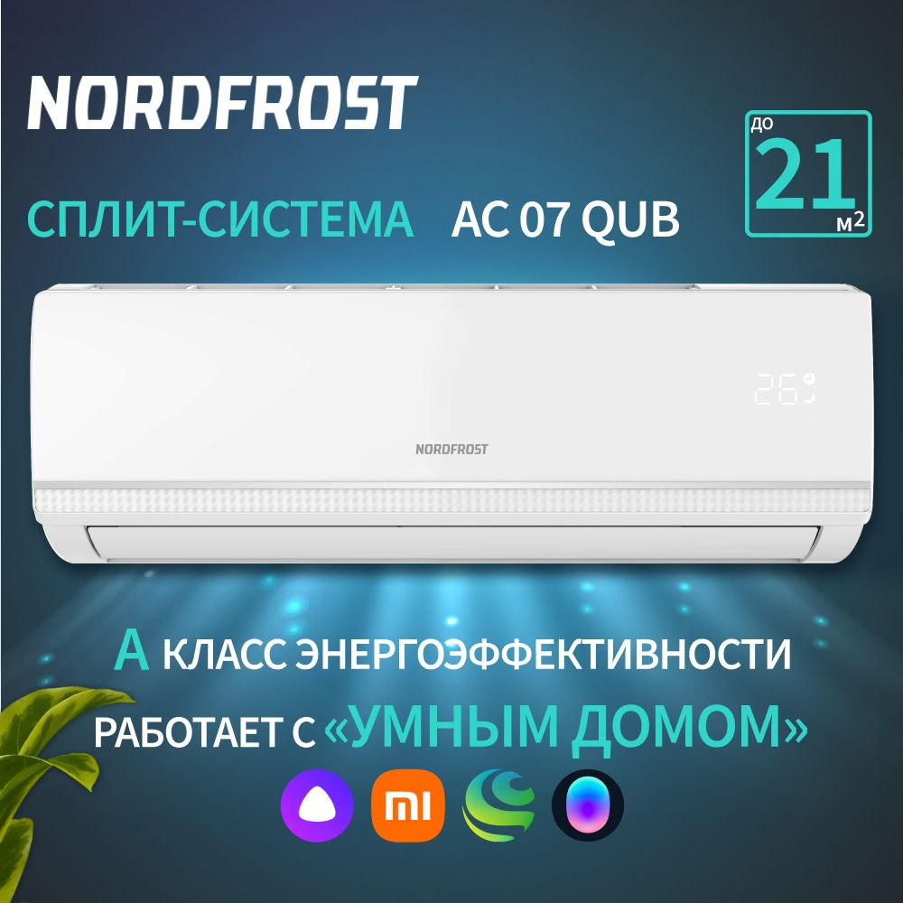 Сплит-система NORDFROST AC 07 QUB, хладагент R32, белый - купить по ...