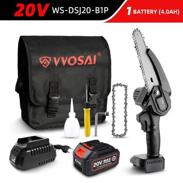 Электрическая цепная аккумуляторная мини пила WOSAI WS-DSJ20 20V АКБ 4 ...