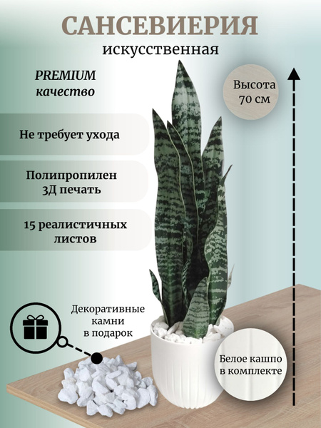 Купить Сансевиерия искусственное растение в горшке, цветок, щучий хвост ...