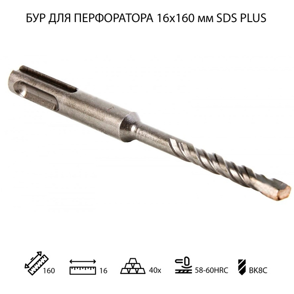 Бур для перфоратора по бетону 16х160 мм SDS PLUS 1 шт купить на OZON по ...