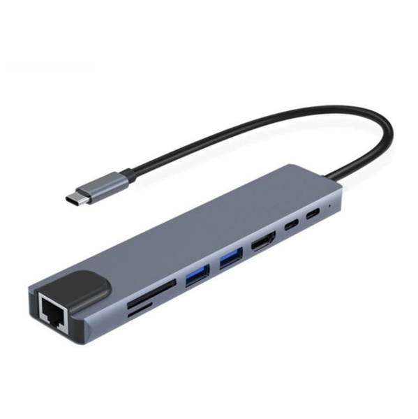 USB HUB, USB HUB Type-C, ЮСБ ХАБ, 8 в 1 - купить с доставкой по ...