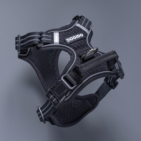 Шлейка для собак средних пород DOGIDO анатомическая, светоотражающая, с ...
