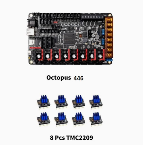 BIGTREETECH Octopus V1.1 Control (с чипом STM32F446ZE)+8*TMC2209 Плата ...