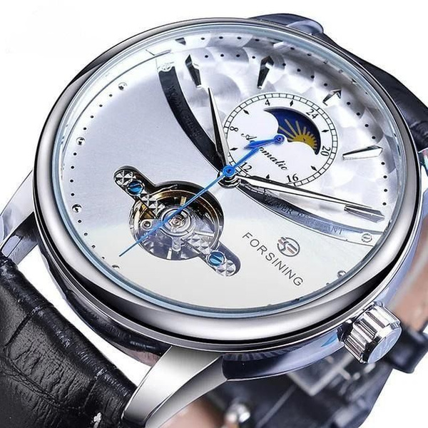 Мужские автоматические часы Forsining Royal Tourbillon, синие ...