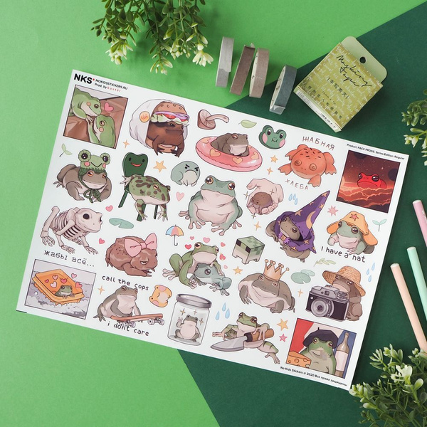 Стикеры No Kids Stickers Pack FROGS, Лягушки, Жабы, Жабная Хлеба, k o s ...