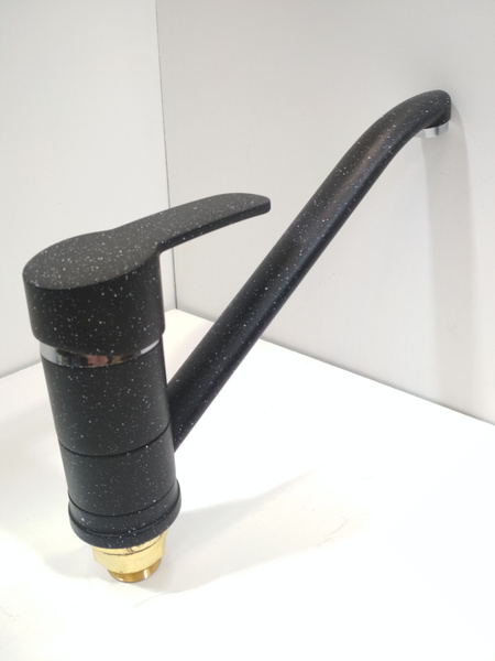 Смеситель для кухни черный мрамор с длинным поворотным изливом купить ...