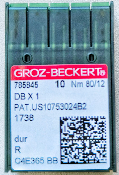 Характеристики Швейная игла Groz-Beckert DBx1 № 80, заточка R / для промышленной швейной машины ...