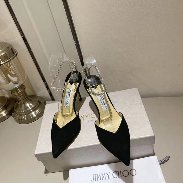 Туфли Женский Jimmy Choo черный Натуральная кожа размер 37 Шпилька лодочки Великобритания Без