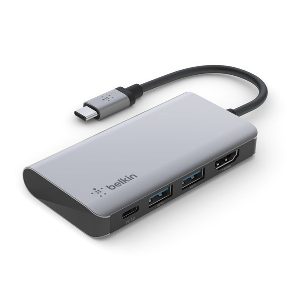 Адаптер Belkin Connect USB-C 4-in-1 Multiport Adapter. Цвет: серый - купить с доставкой по ...