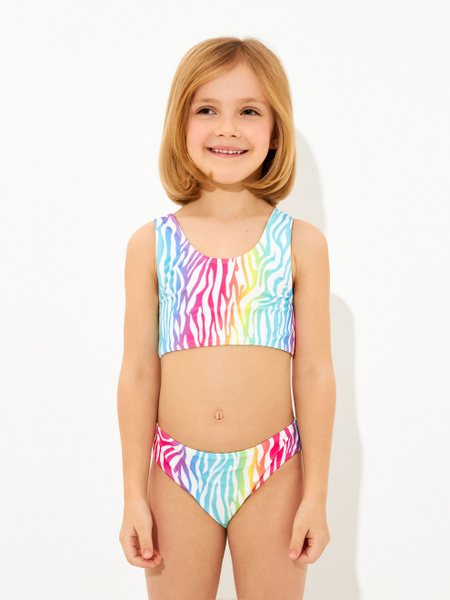 Купальник раздельный Девочки Acoola белый, фиолетовый Пляжный, размер 158, 164 Китай Без ...