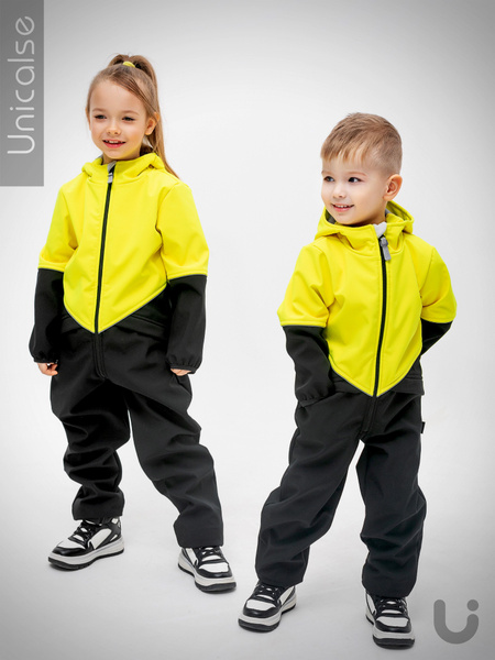 Комбинезон демисезонный утепленный софтшелл / UNICALSE, Девочки, Мальчики, размер 128, материал ...