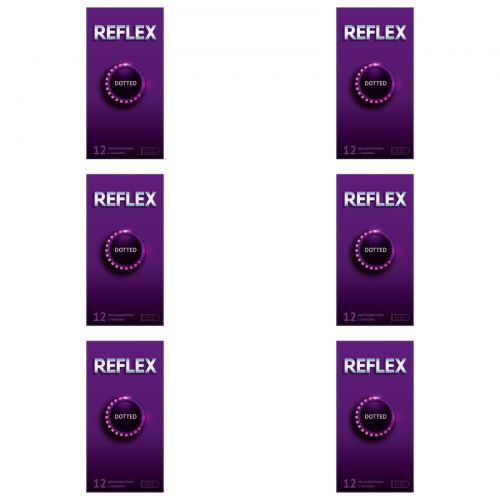 Reflex Презервативы из натурального латекса Dotted в смазке, 12шт, 6 уп ...