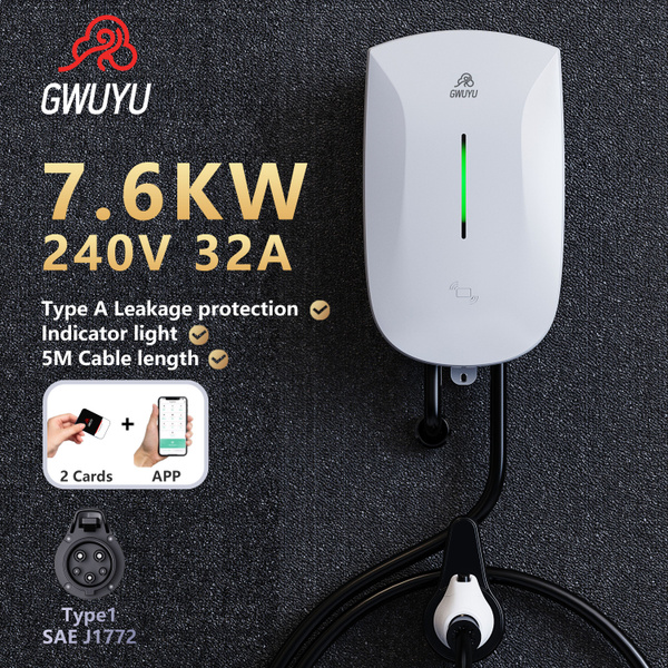 GWUYU JZ30-1 Зарядная станция для электромобилей Wallbox Тип 1 J1772 7 ...