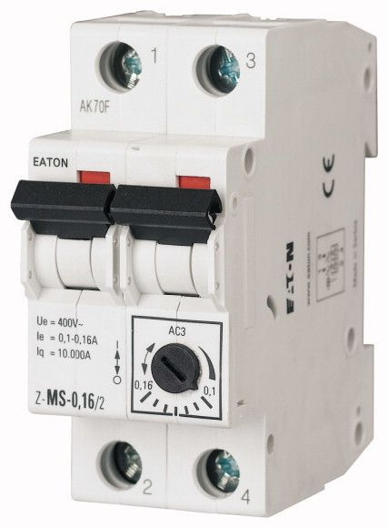 Z-MS-2,5/2 Модульный автомат защиты двигателя 2,5 А, 2 полюса, EATON ...
