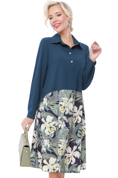 Платье Женский DStrend синий Повседневный Полиэстер, размер 48 купить c доставкой на OZON по ...