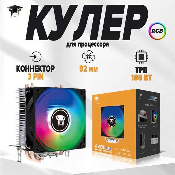 Кулер для процессора Intel, AMD 3 pin AM3/AM4 1151/1155/1200/1700 и ...