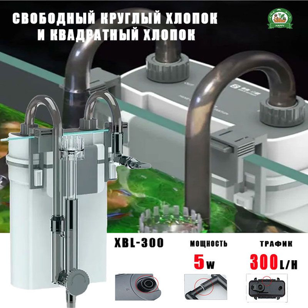 Настенный фильтр, SUNSUN XBL-300 5W 300Л/ч, впуск воды с масляной ...