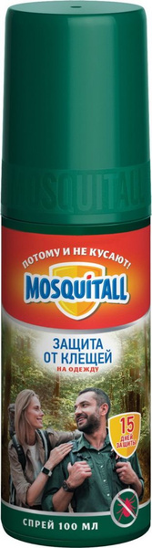 Спрей MOSQUITALL СПЕЦИАЛЬНАЯ ЗАЩИТА ОТ КЛЕЩЕЙ 100 мл - купить с ...