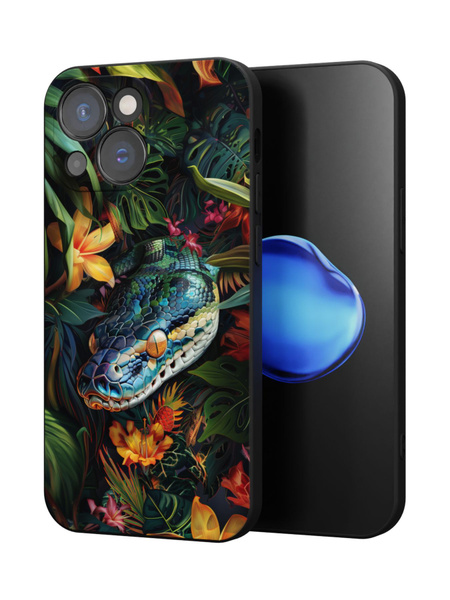 Силиконовый чехол Novel для iPhone 13 mini (Айфон 13 мини), Змея v.1 ...