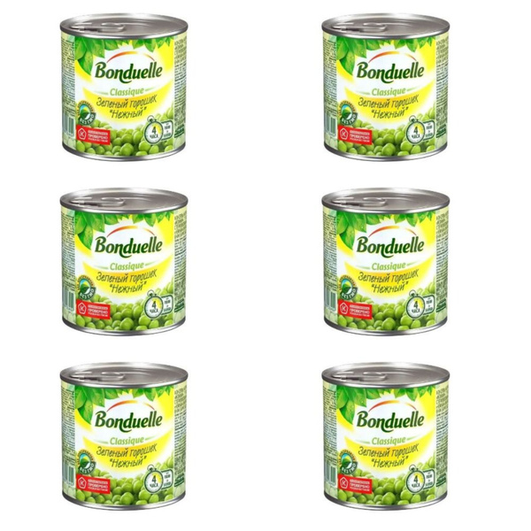Bonduelle Горошек зеленый, 200 гр - 6 шт - купить с доставкой по выгодным ценам в интернет ...