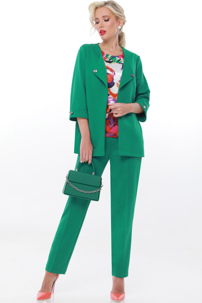 Костюм классический Женский DStrend зеленый, размер 48 Эластан Россия На любой сезон купить c ...