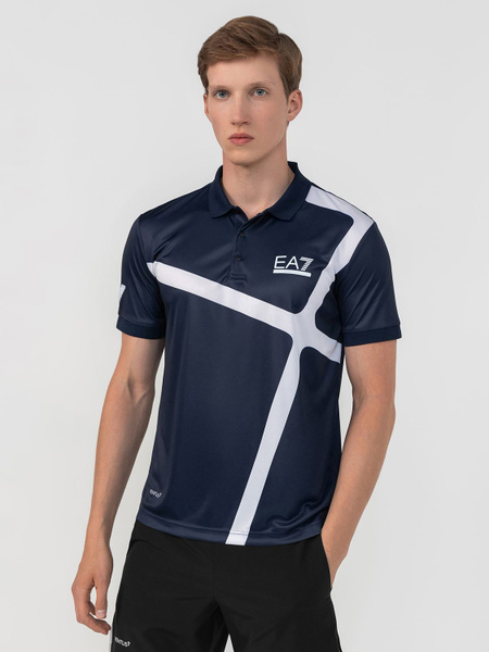 Поло EA7, размер 50, 52, цвет темно-синий, полиэстер 100% - купить по выгодной цене в интернет ...