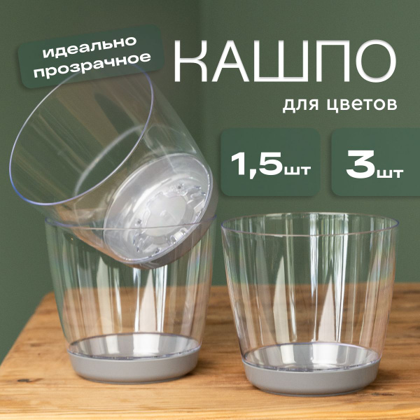 Кашпо для орхидей прозрачное Elly Home, 1,5 л, 3 шт - купить с ...