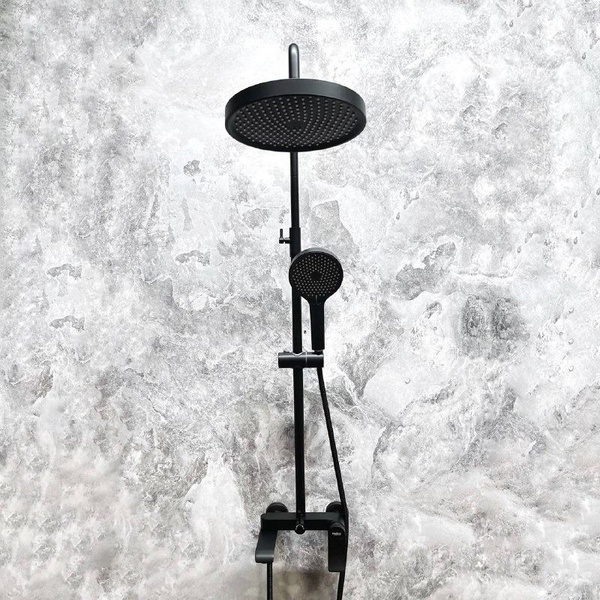 Душевая система с тропическим душем, изливом для набора воды HAIBA HB24553-7, черная. - купить с ...