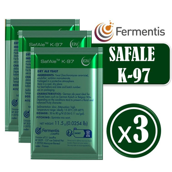Пивные дрожжи Fermentis SafAle K-97 (11,5 гр. х 3 шт.) - купить с ...