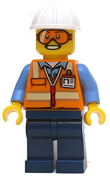 Минифигурка Lego Space Engineer, Male, Orange Vest, Dark Blue Legs ...