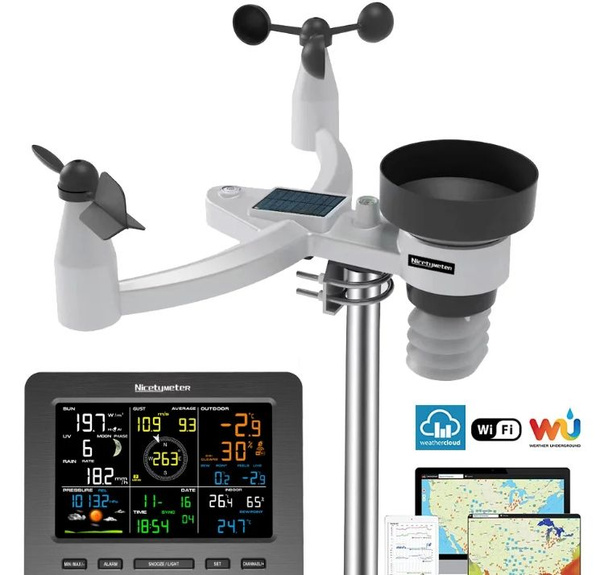 2024 Новейшая беспроводная метеостанция NicetyMeter FT0360-025T с Wi-Fi ...