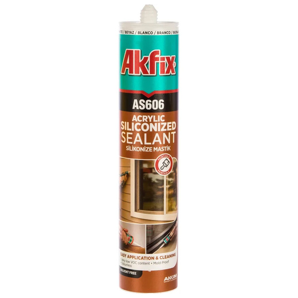 Akfix AS606 Силиконакриловый герметик 310 мл. белый арт. AA001 купить на OZON по низкой цене ...