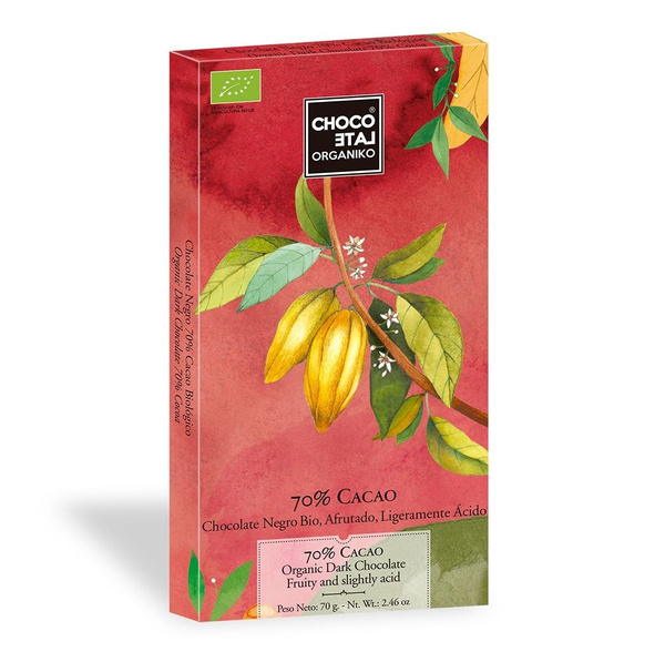 Шоколад тёмный 70% какао, Chocolate Organiko, 70 г, Испания - купить с ...