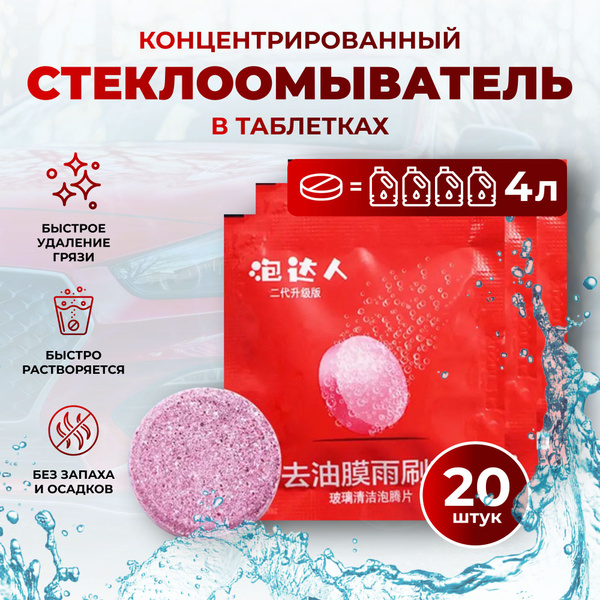 Концентрат омывателя летний ZuCare. Таблетки для омывателя автомобиля ...