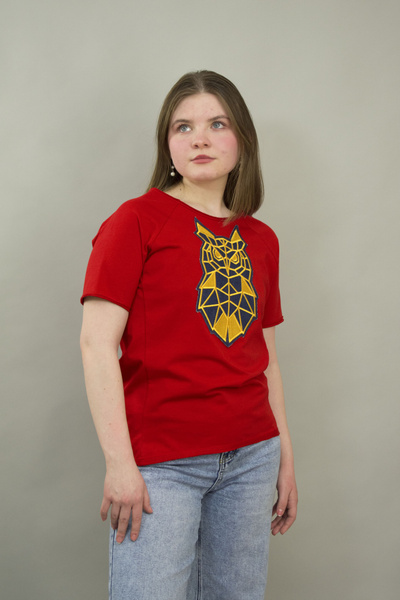 Футболка SVETLANA BATARON, размер 44, цвет красный, 100% cotton ...