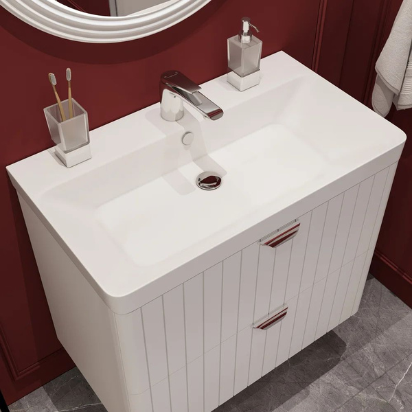 Мебельная раковина STWORKI Ларвик 80 11080-KL белая, прямоугольная, фаянсовая купить на OZON по ...