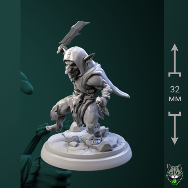 Миниатюра фигурка для настольных игр ДнД ( DnD ) Маленький злой гоблин ...