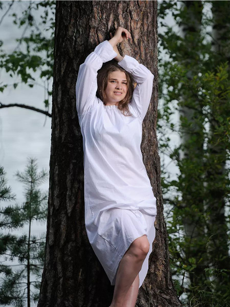 Ночная сорочка Женский KeSoo с сорочкой Текстиль, размер 50 Однотонный ...